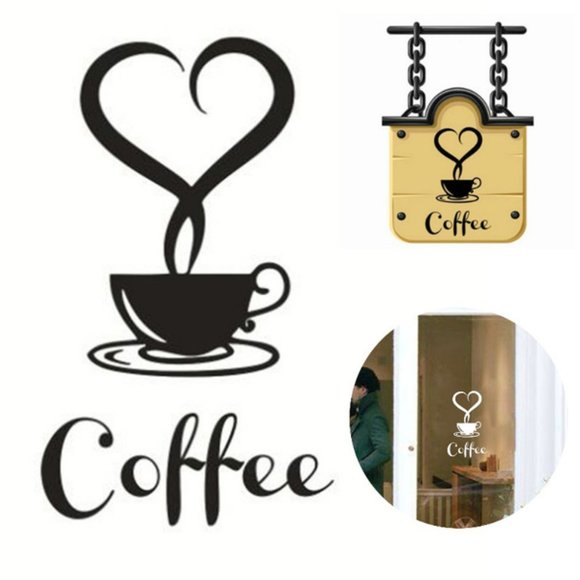 Wall Decor | Love Coffee Cup Wall Sticker Vinyl Decal | Poshmark
